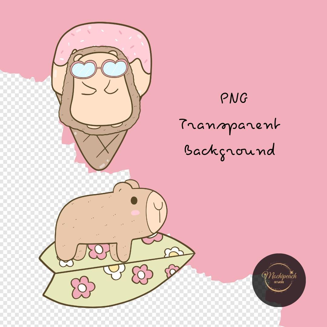 Capybara Beach Clipart | Summer Vacation PNG (digital Download - Etsy