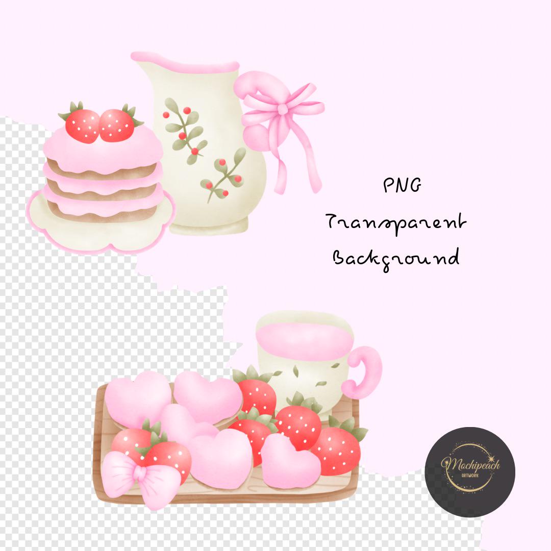 Coquette Tea Party Clipart, Vintage Coquette Tea Party Clipart ...