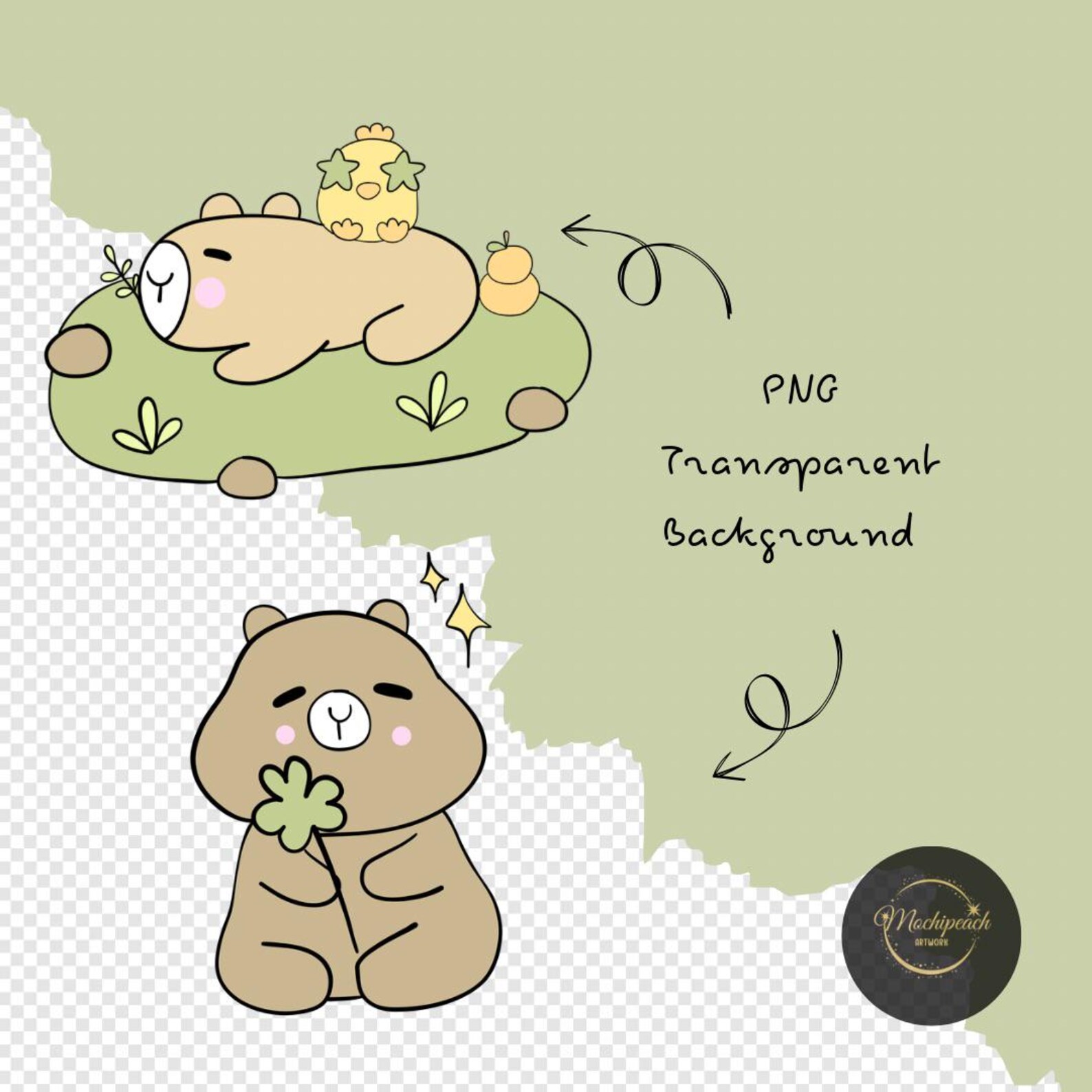 St. Patrick’s Day Capybara Clipart, Groovy Capybara St. Patrick’s Day ...