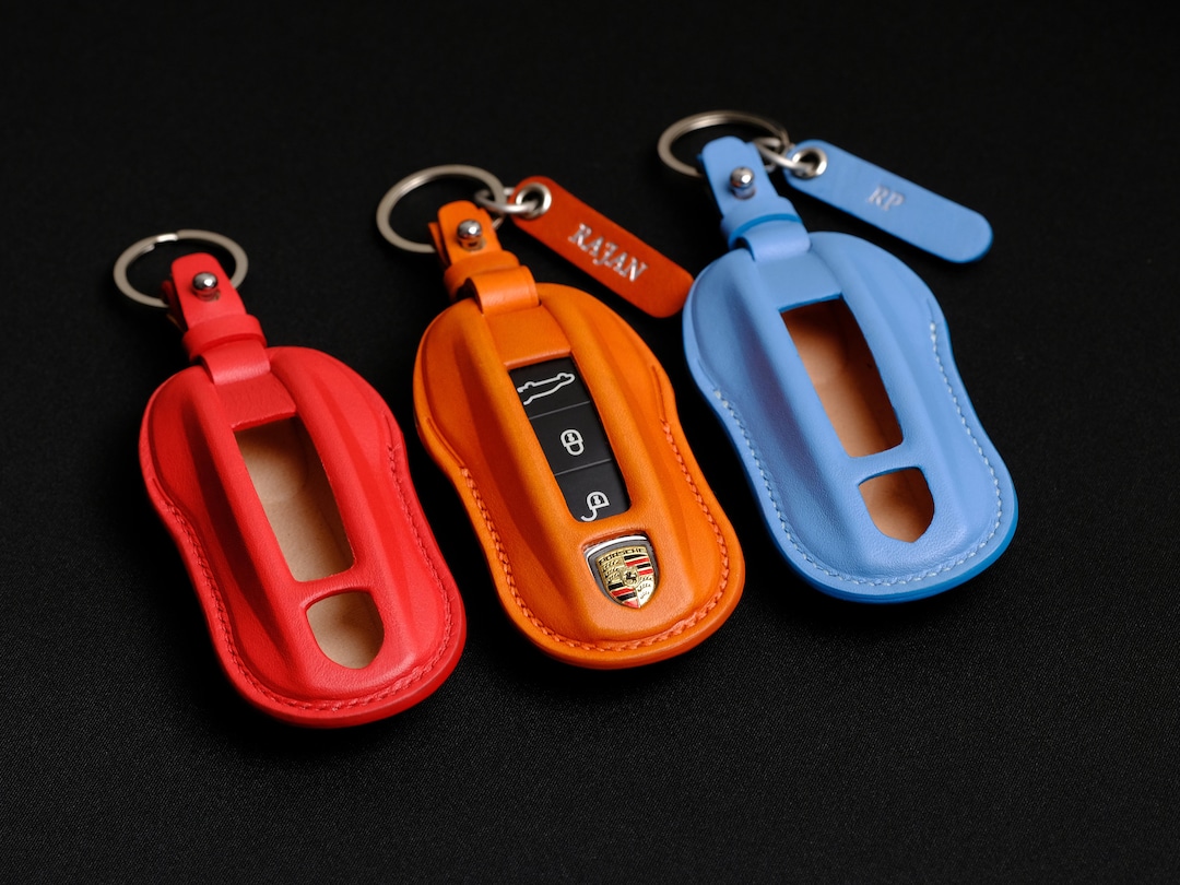 Porsche Macan Key Fob Cover, Luxury Leather Key Case for Porsche Taycan ...