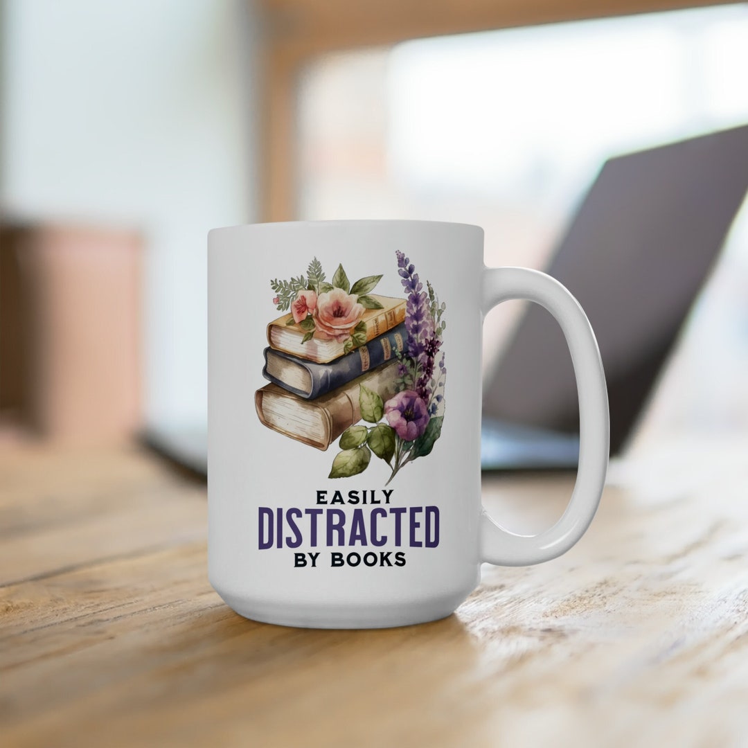 Books Ceramic Mug 15oz, Reading Coffee Mug, Book Coffee Mug, Coffee Mug ...