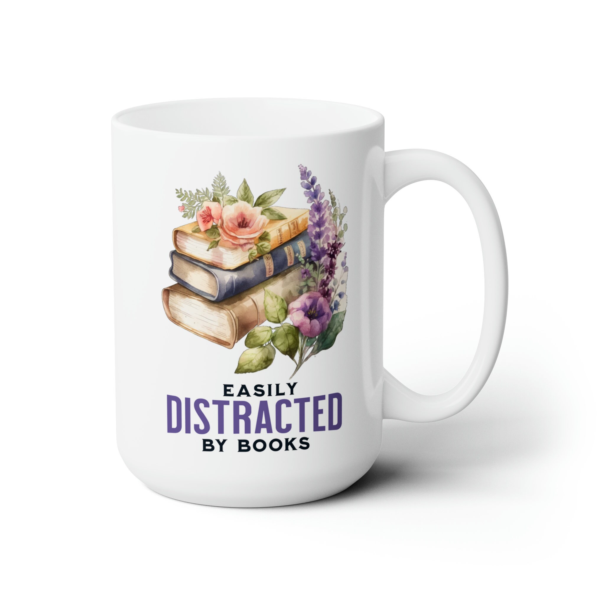 Books Ceramic Mug 15oz Reading Coffee Mug Book Coffee Mug - Etsy