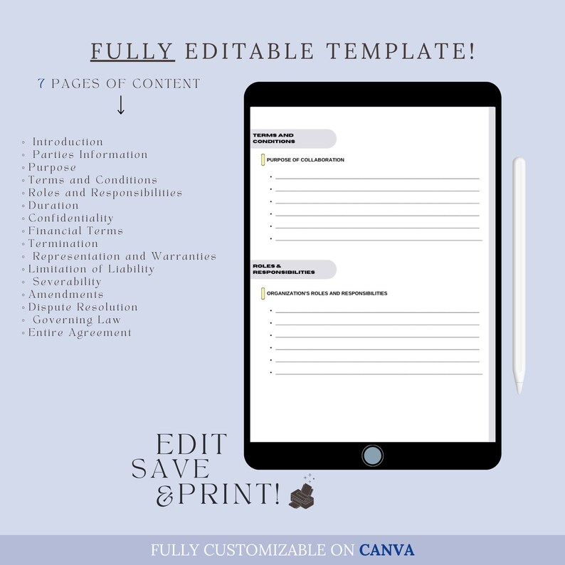 MOU, Memorandum of Understanding Template, Non-binding Agreement ...