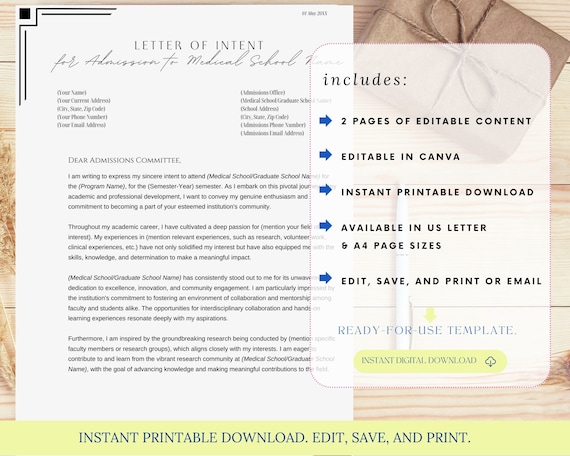 Example Letter Of Intent Medical School Letter Of Intent For Medical