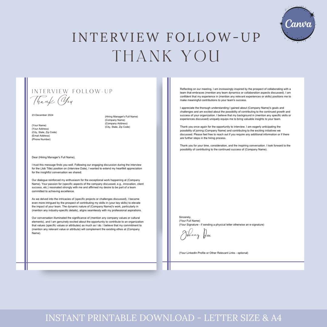Interview Thank You Letter Template, Thank You Letter, Thank You ...