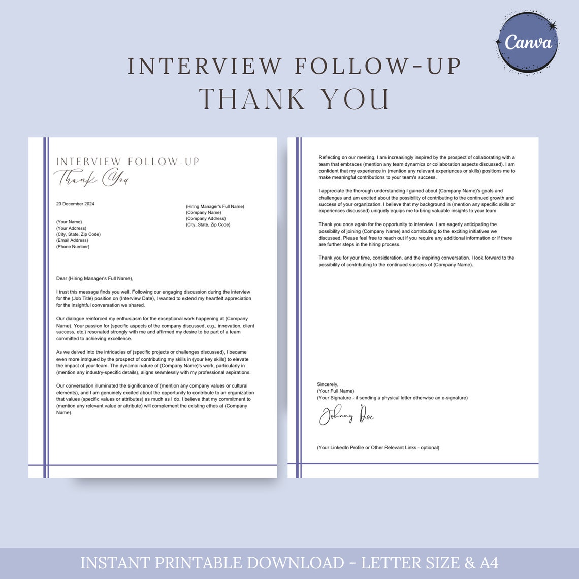 Interview Thank You Letter Template, Thank You Letter, Thank You ...