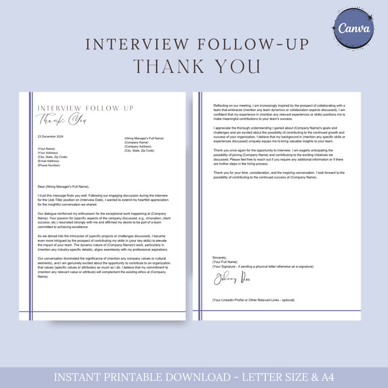 Interview Thank You Letter Template, Thank You Letter, Thank You ...