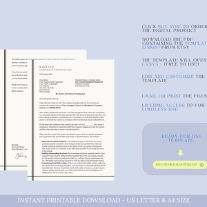 Notice of Contract Termination Letter, End of Contract Notification ...