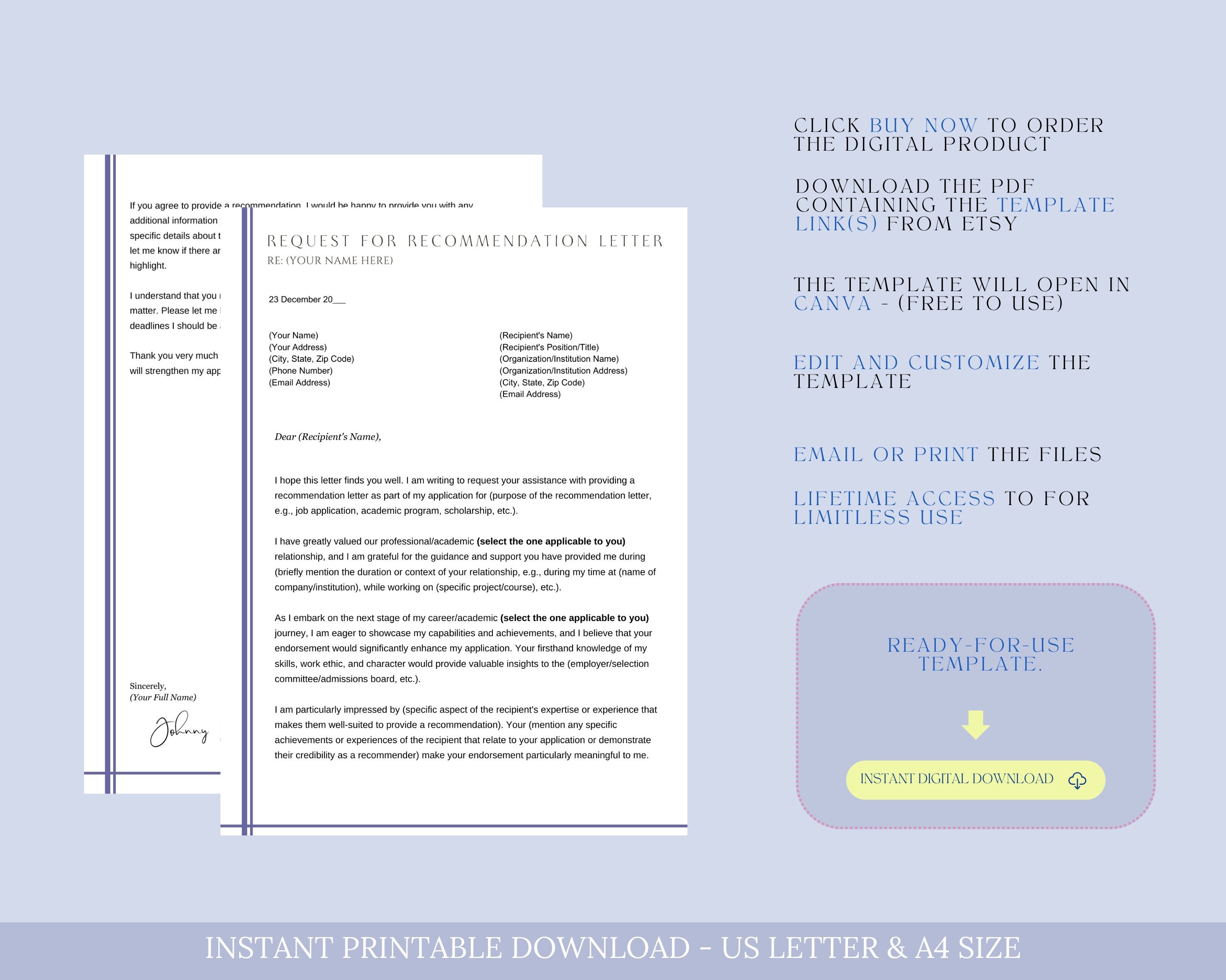 Recommendation Letter Request Template, Letter of Recommendation ...