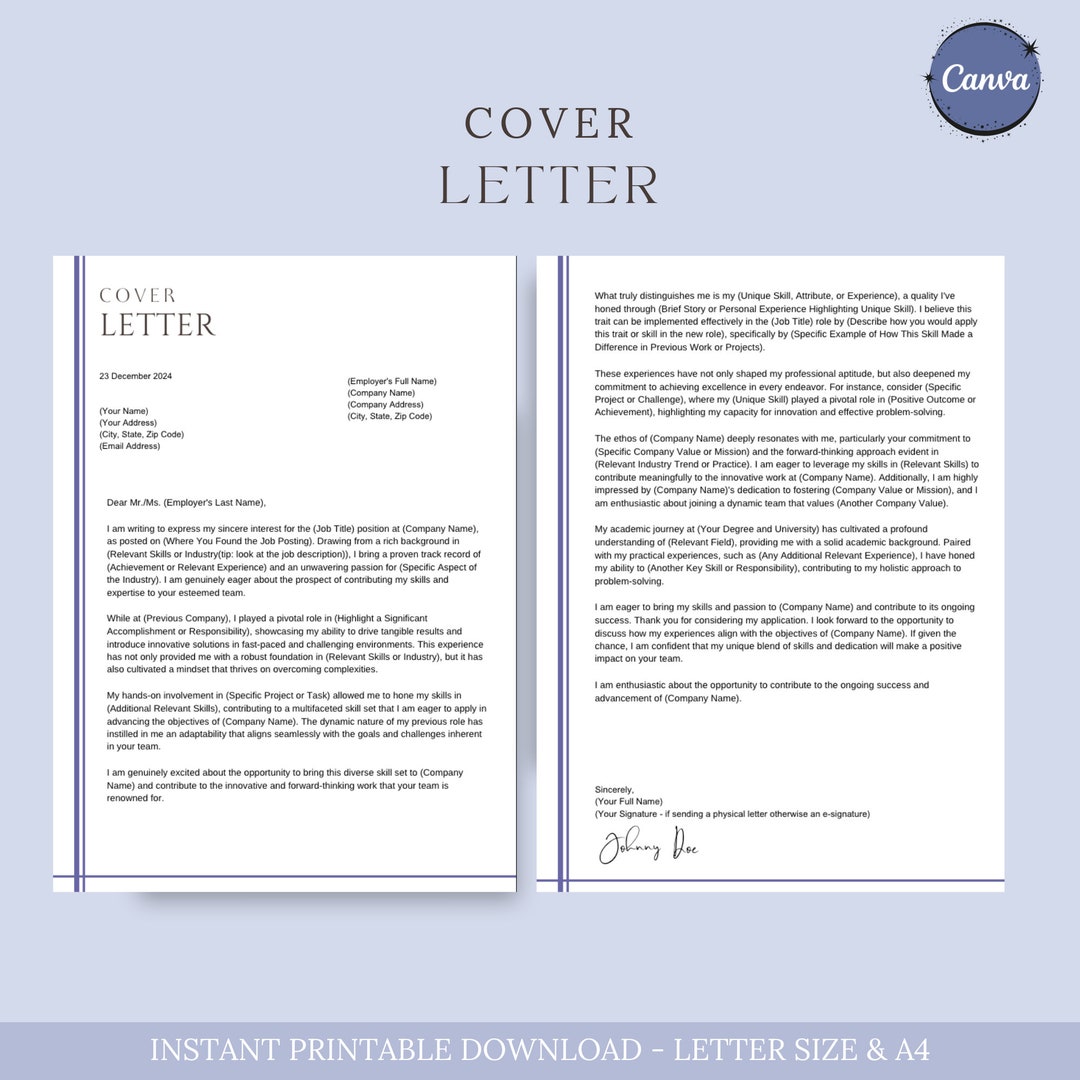 Cover Letter Template, Simple Cover Letter Professional, CV Template ...