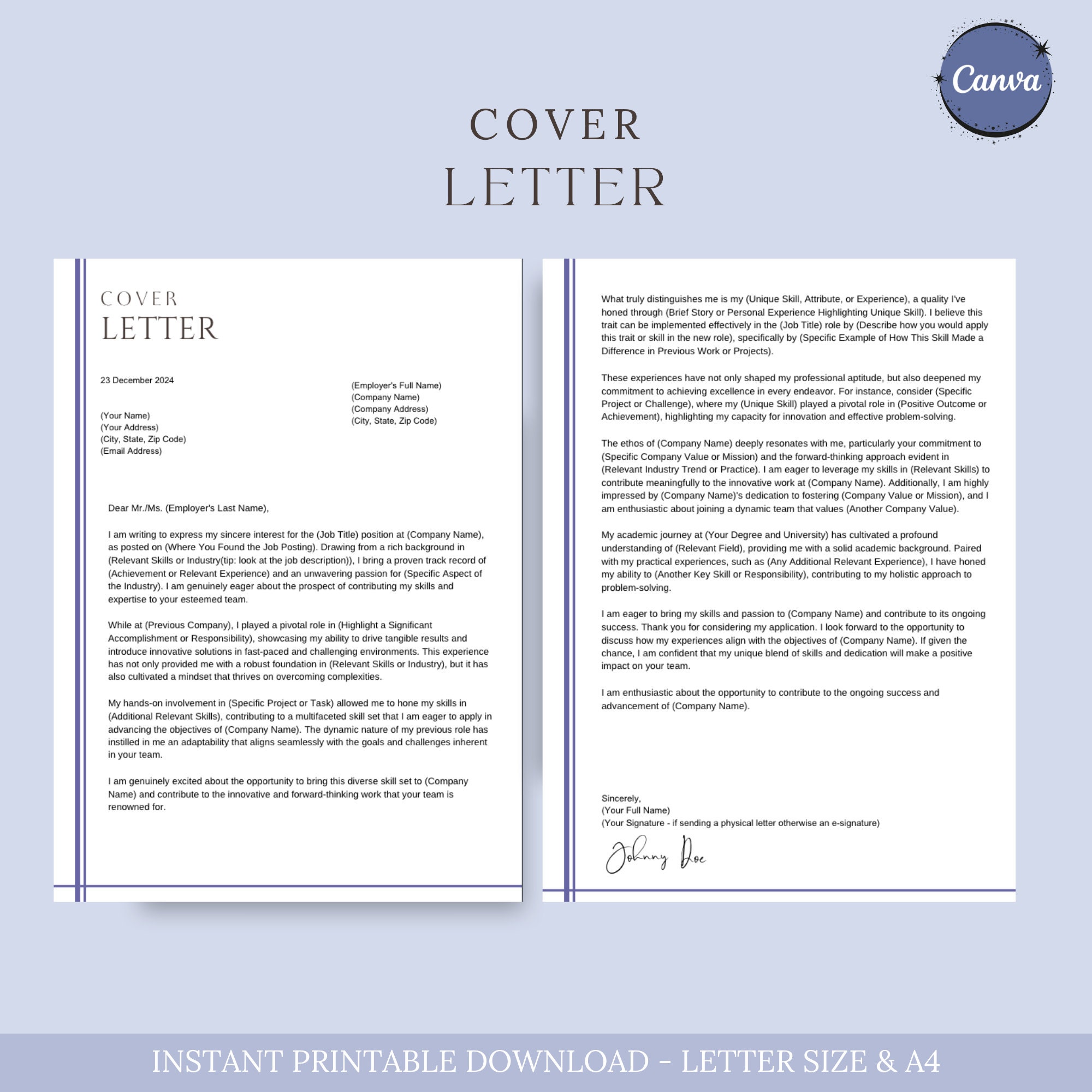 Cover Letter Template, Simple Cover Letter Professional, CV Template ...