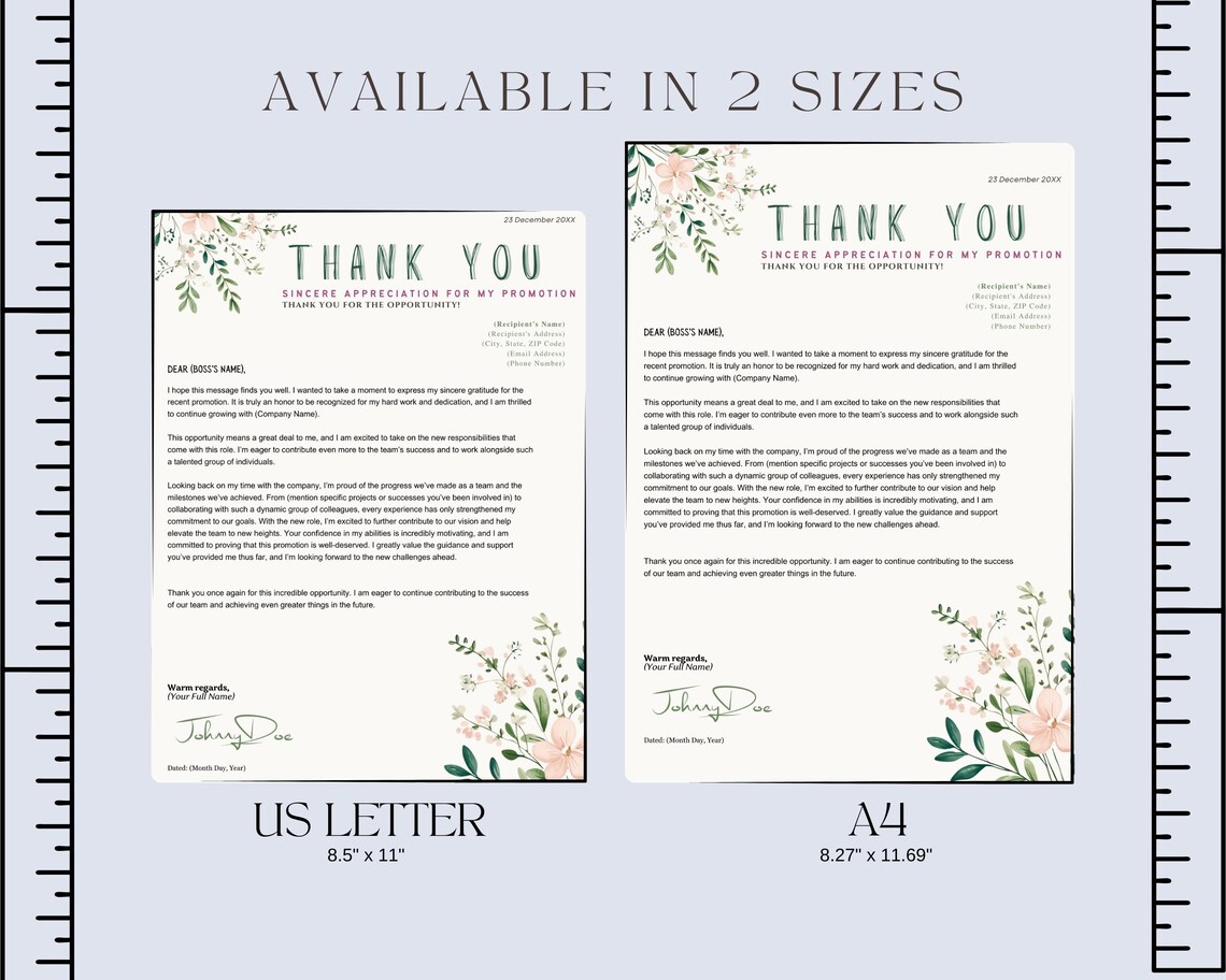 Boss Thank You Letter for Promotion Template,thank You for Promotion ...