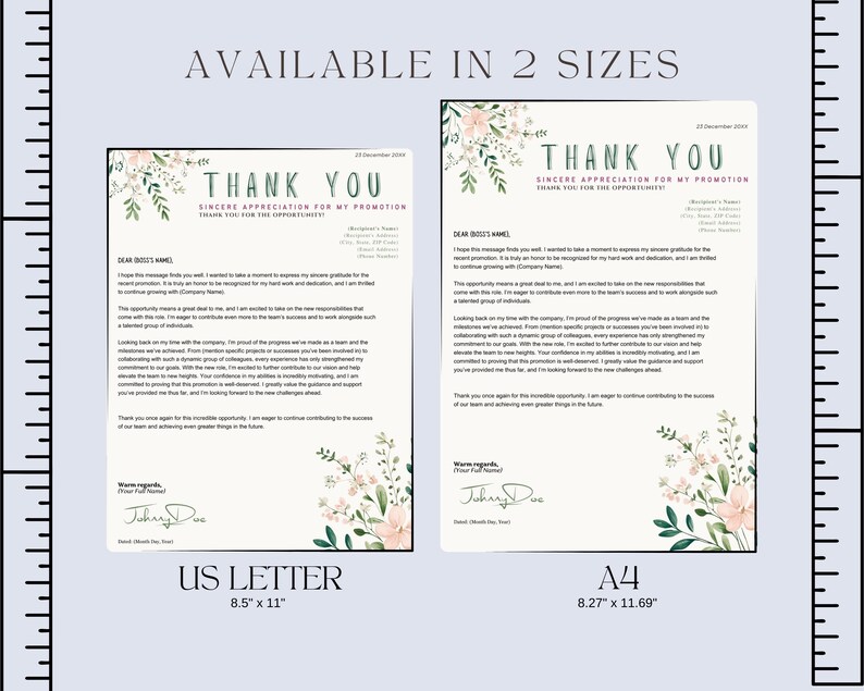 Boss Thank You Letter for Promotion Template,thank You for Promotion ...