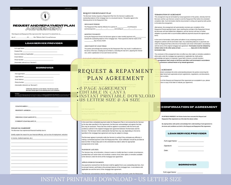 Request and Repayment Plan for Mortgage Agreement,mortgage Forbearance ...
