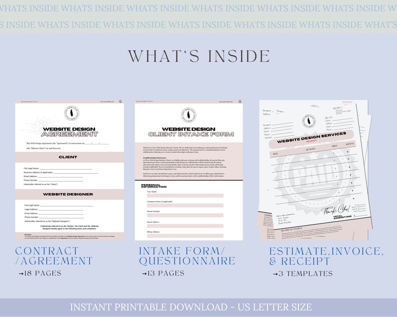 Editable Web Design Contract Template, Freelance Website Designer ...