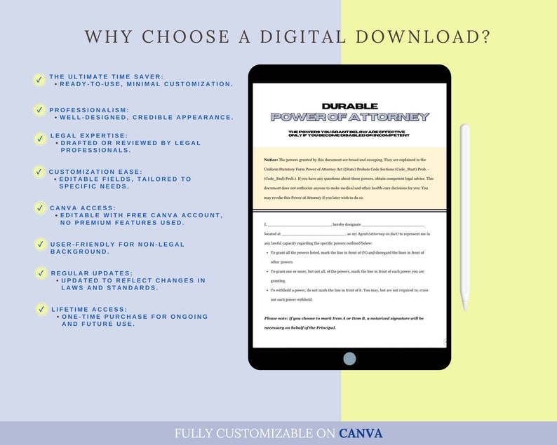 Durable Power of Attorney, Durable Power of Attorney,general Power,gpoa ...