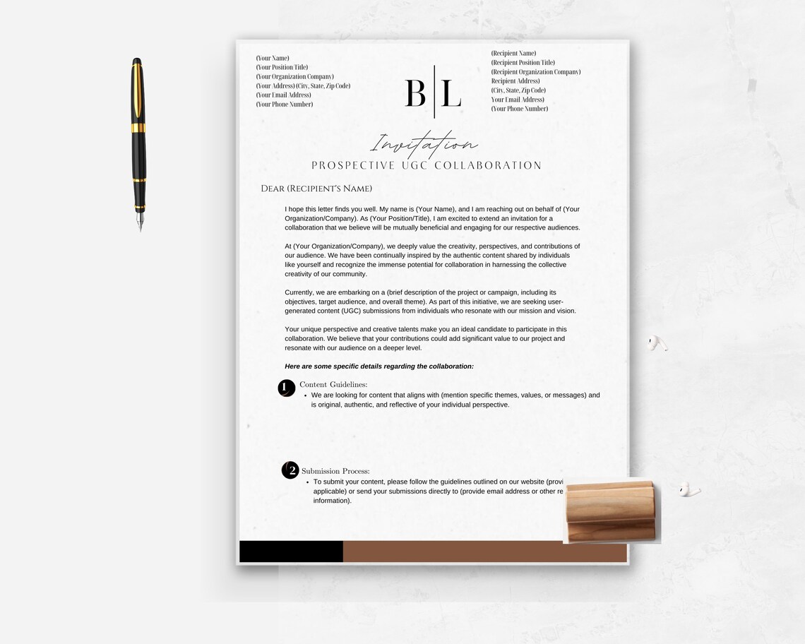 UGC Collaboration Request Letter From Company Letter, Invitation for ...