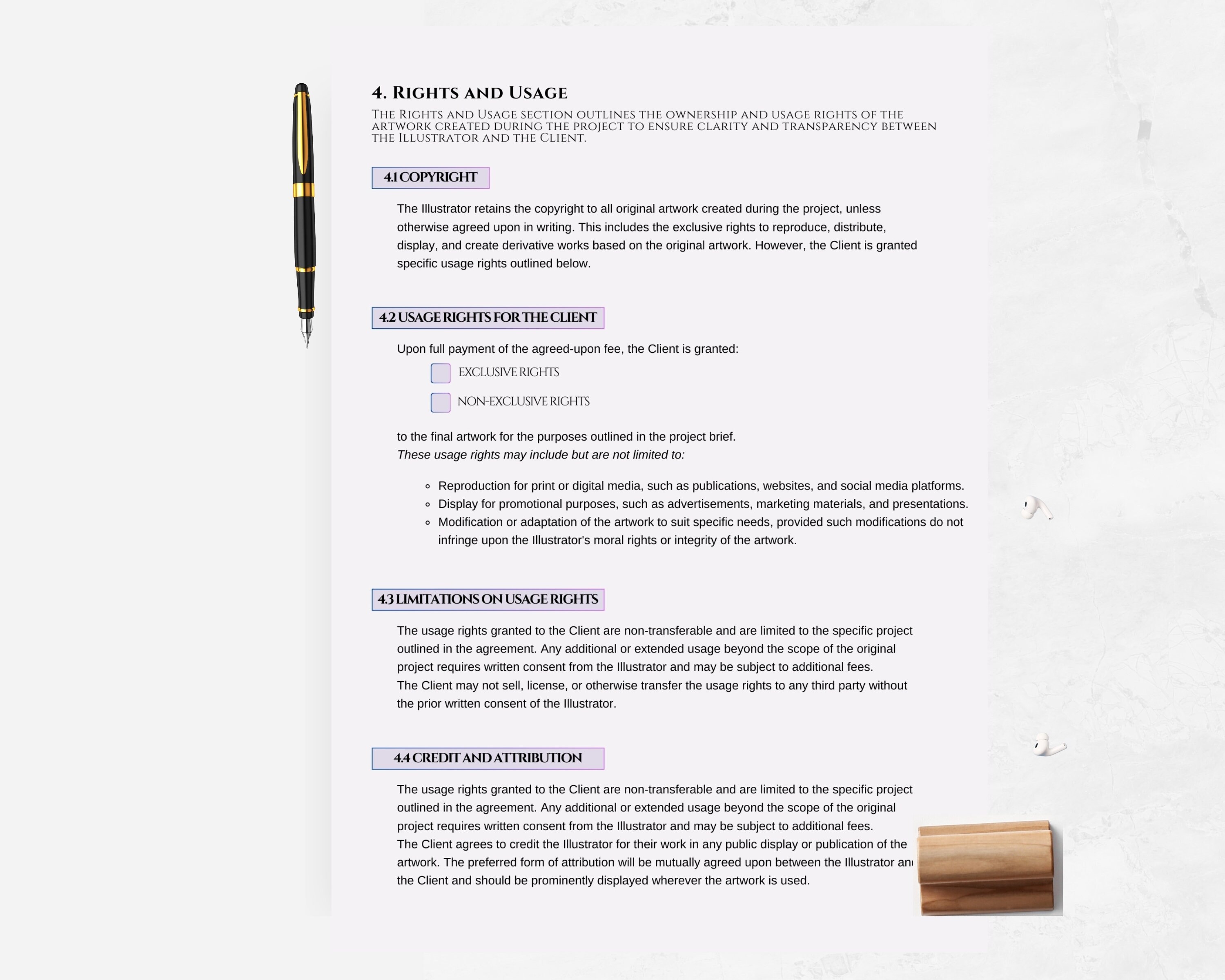 Illustration Contract Template, Graphic Design Contract, Freelance ...