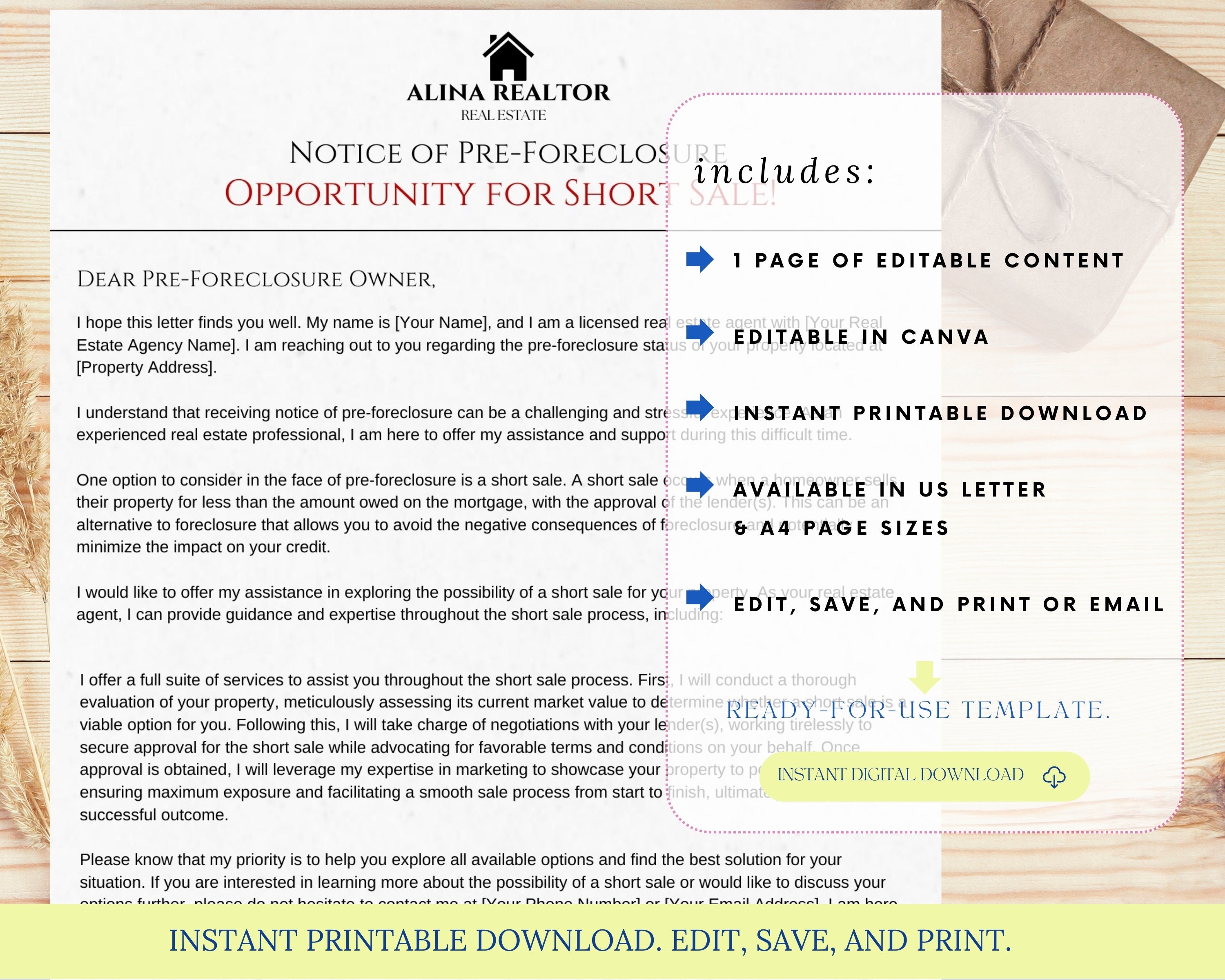 Notice of Pre-foreclosure: Opportunity for Short Sale, Foreclosure ...