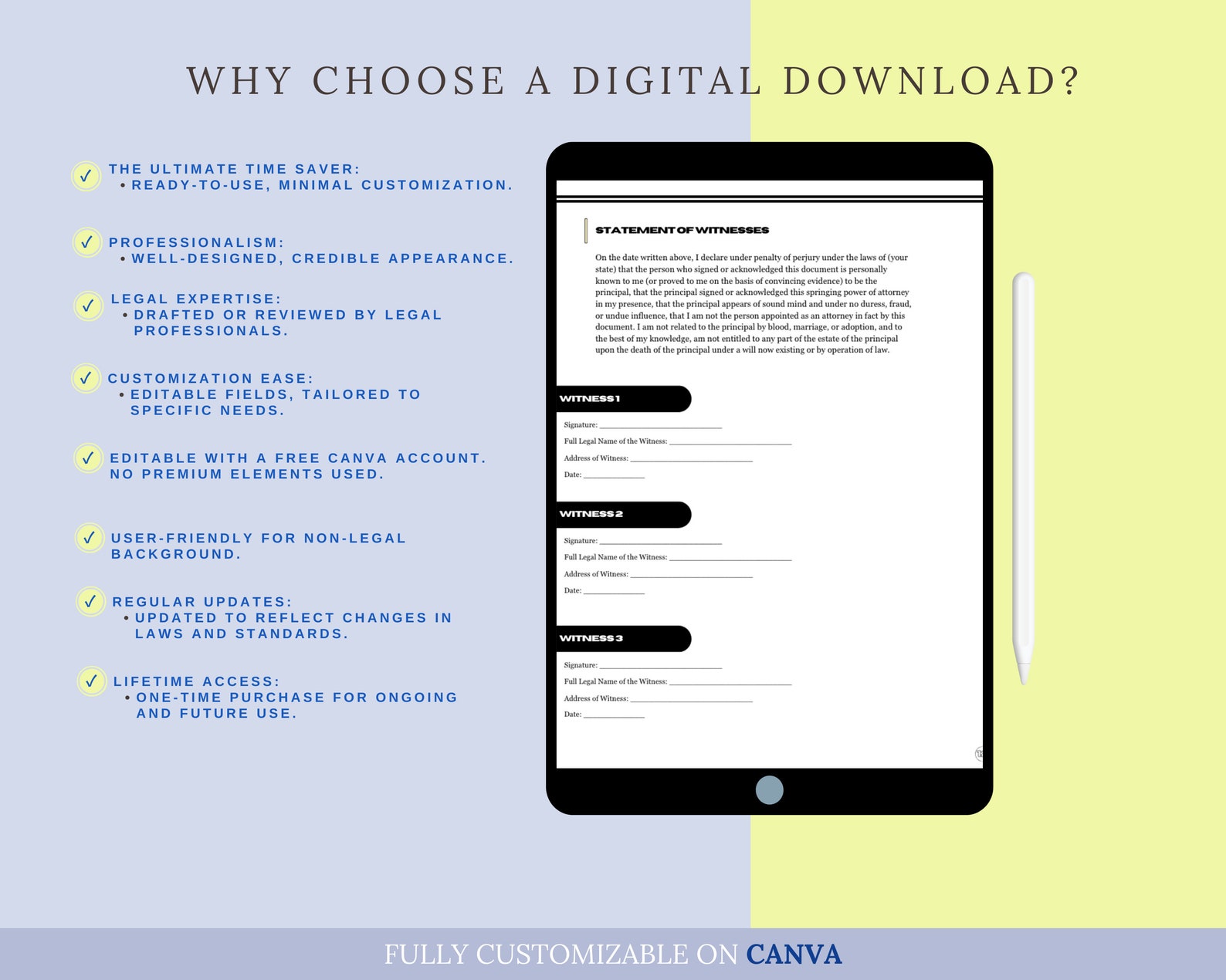 Power of Attorney Forms Pack, General POA, POA Form, Springing POA ...