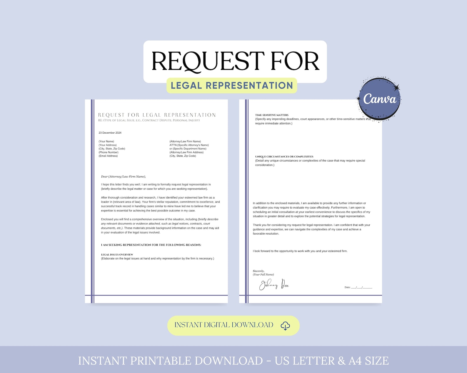 Request for Legal Representation Letter Template, Legal Representation ...