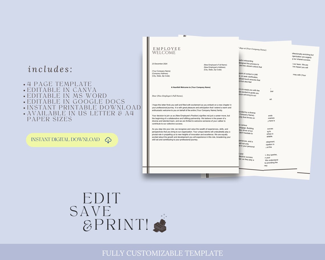 New Employee Welcome Letter, New Employee Welcome Letter Template, New ...