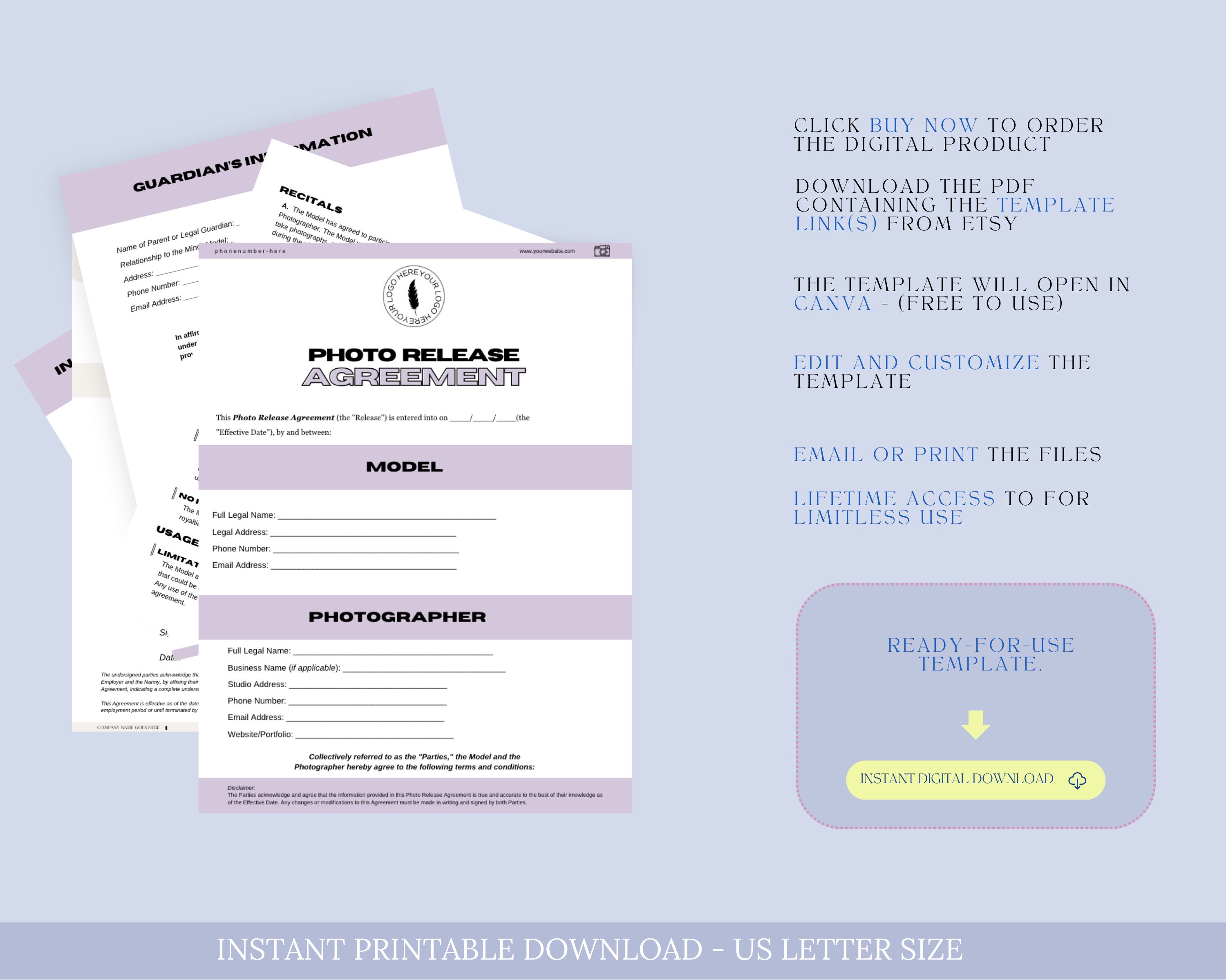 Photo Release Agreement, Photography Forms, Photography Release Form ...