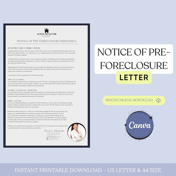 Pre Foreclosure Letter - Etsy