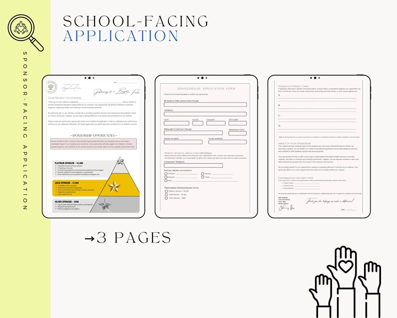 Editable School-facing Application Template, School Sponsorship ...