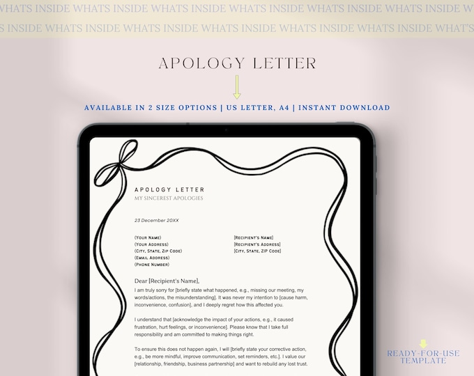 Kids Apology Letter Printable | Apology Template for Children | How to ...
