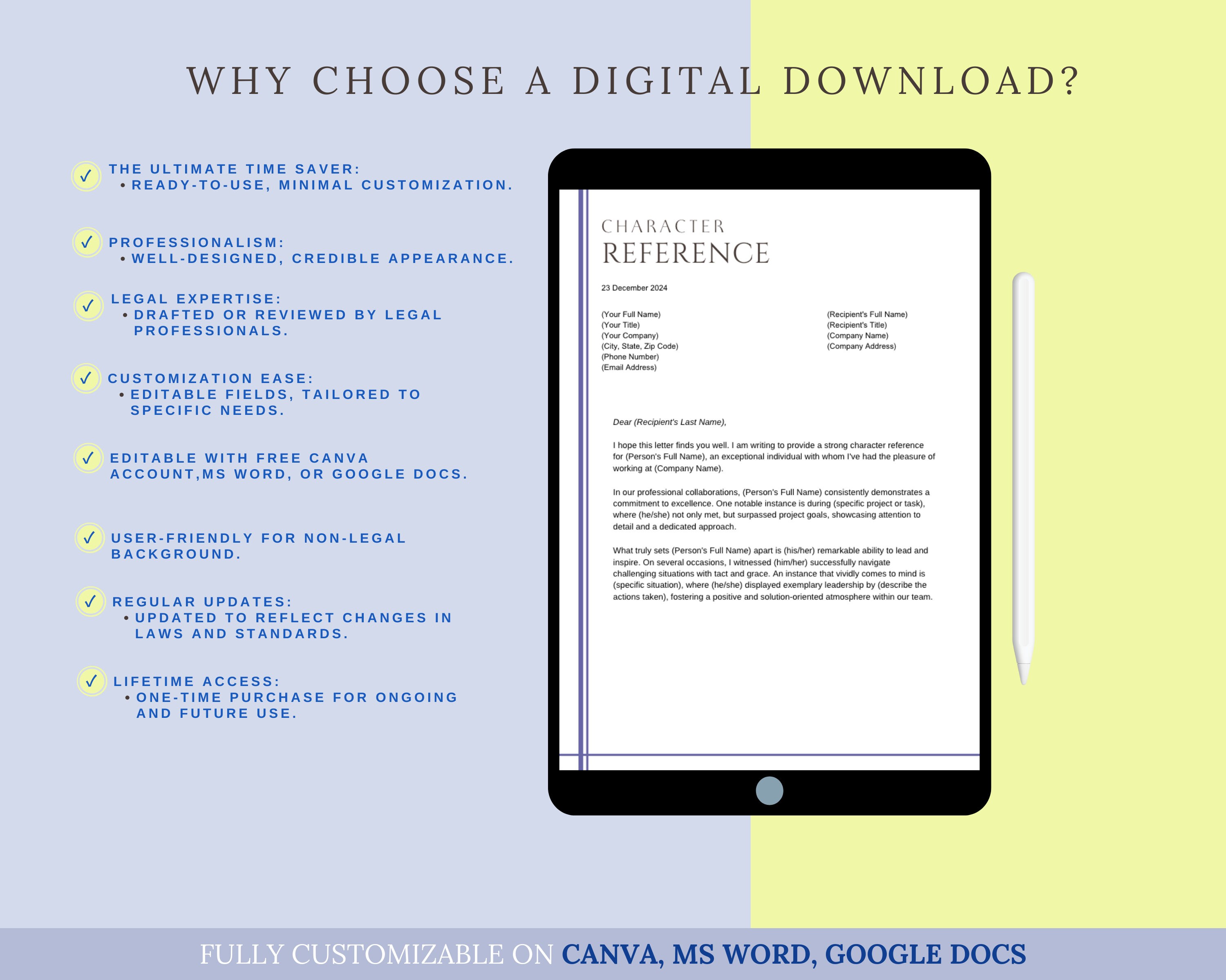 Professional Character Reference Letter ,character Letter Template ...