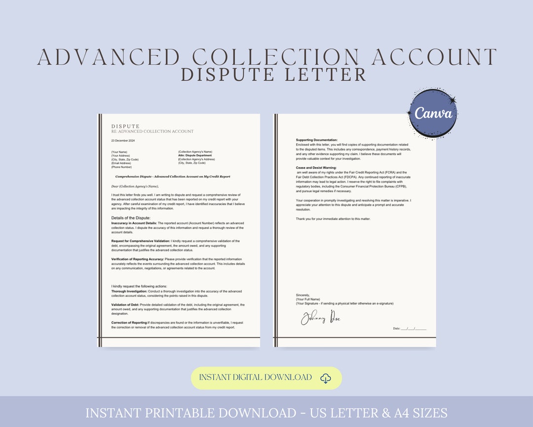 Advanced Collection Account Dispute Letter,fix My Credit, Debt Dispute ...