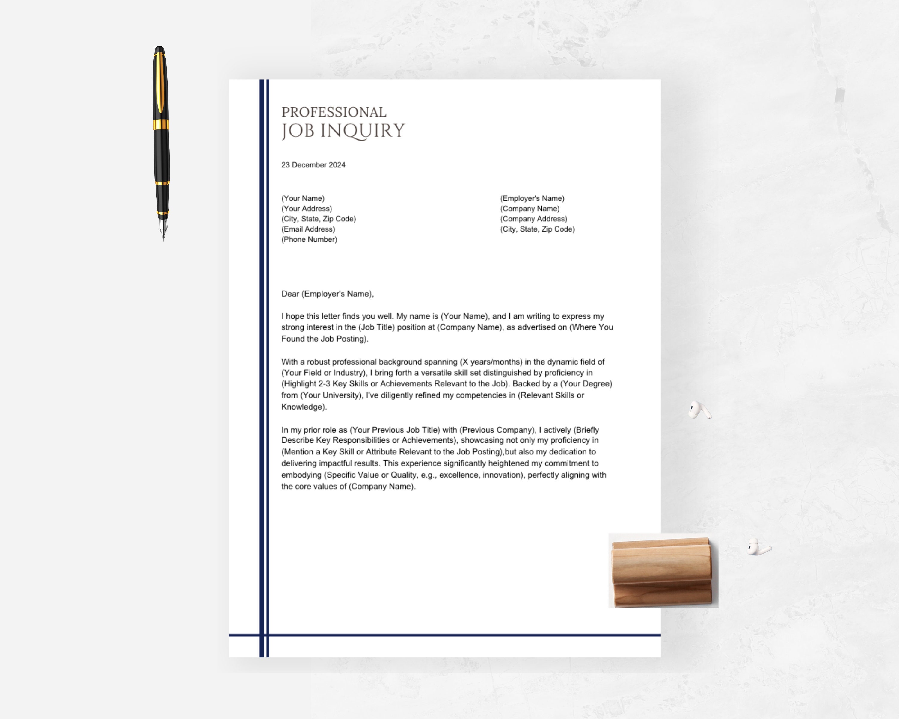 Professional Job Inquiry Letter Template, Job Inquiry Letter, Job ...