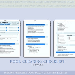 Swimming Pool Cleaning Checklist Template, Residential and Commercial ...