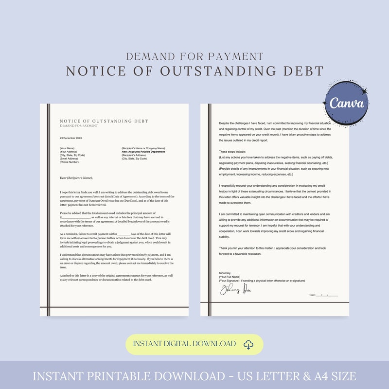 Demand Letter for Payment - Etsy