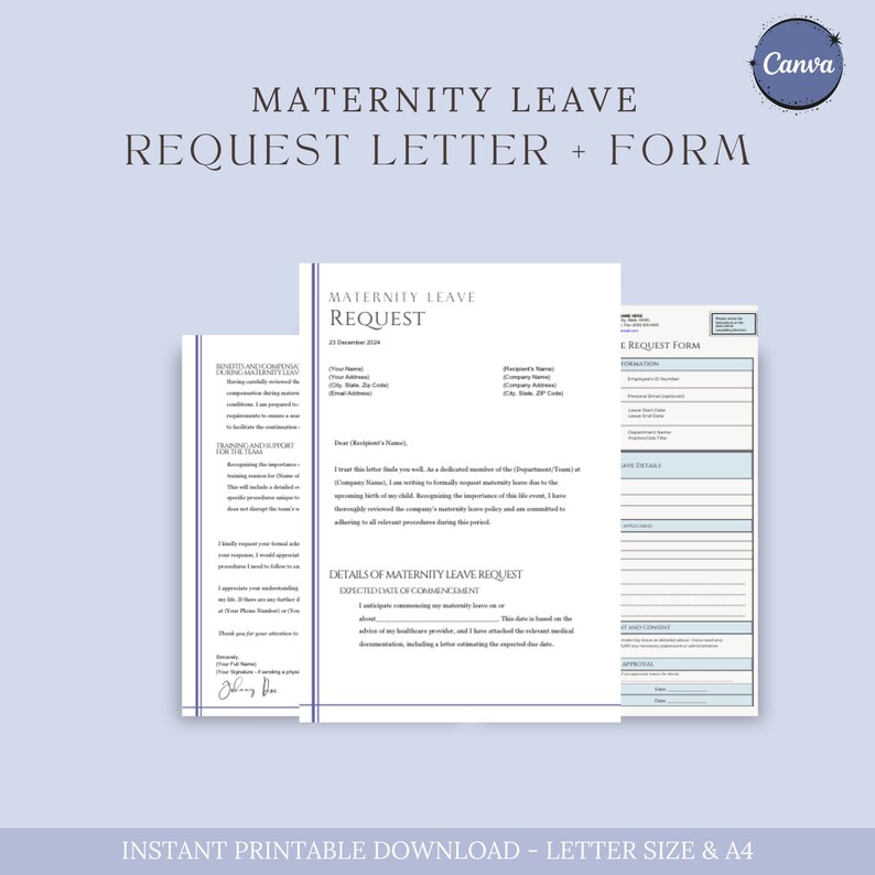 Maternity Leave Request Letter, Request Form, Maternity Leave, Leave of Absence, Maternity Leave ...