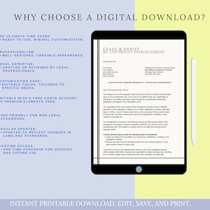 Cease and Desist Letter for Copyright Infringement Letter Template ...