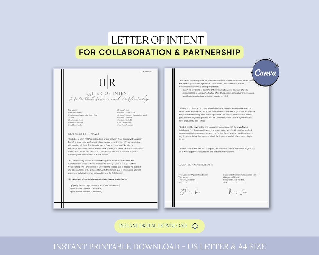 General Letter of Intent for Collaboration and Partnership Template ...
