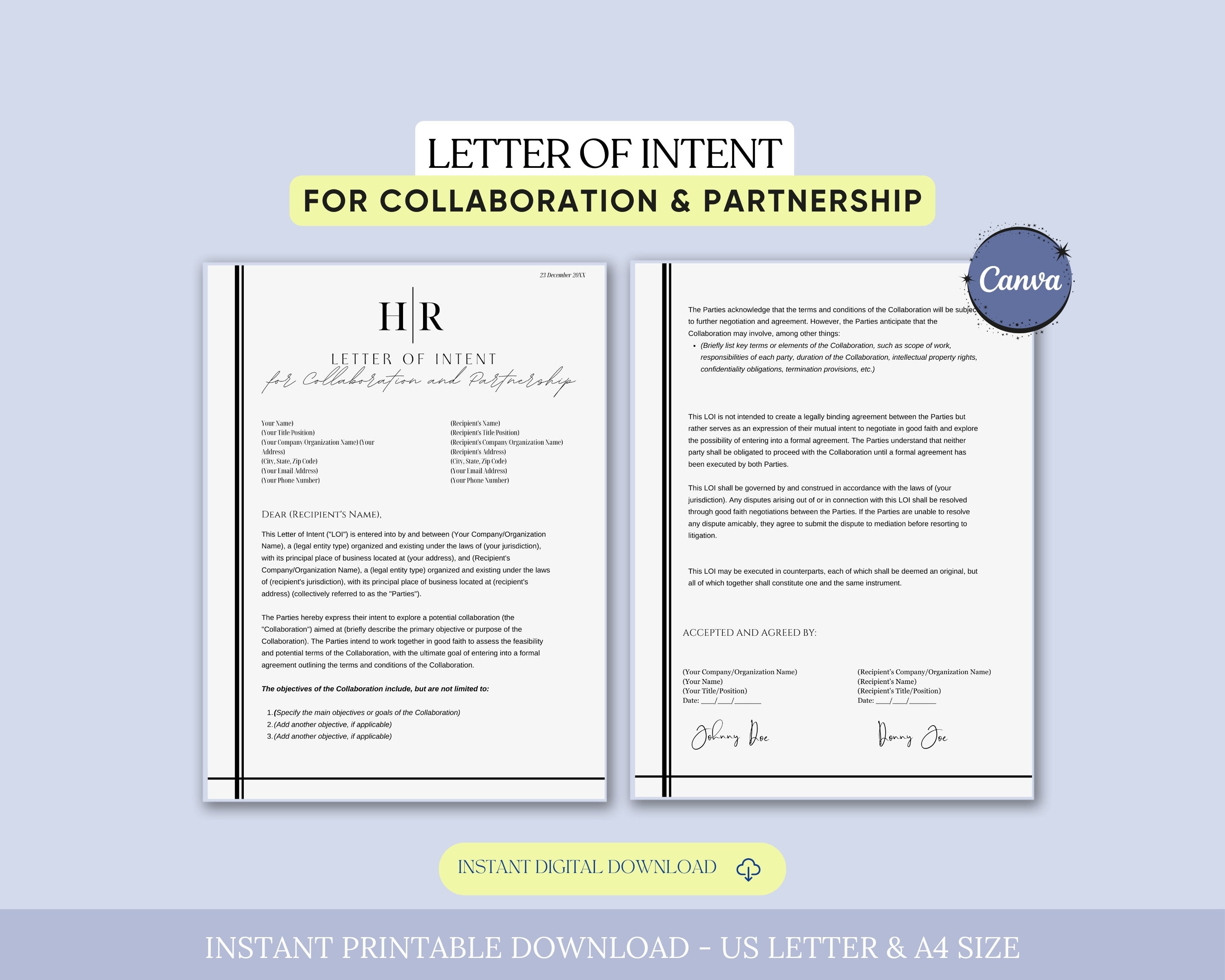 General Letter of Intent for Collaboration and Partnership Template ...