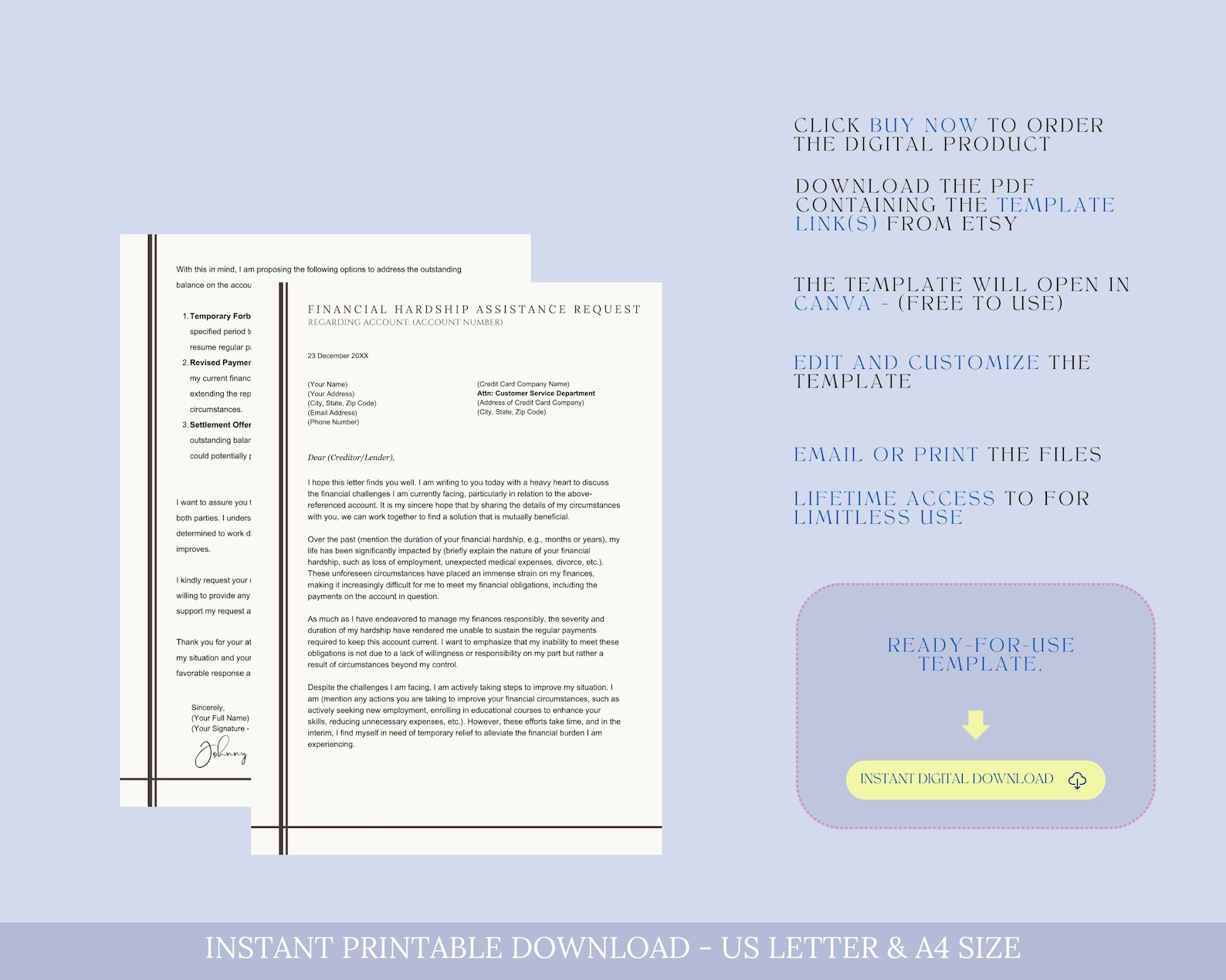 Financial Hardship Assistance Request Letter Template, Debt Relief ...