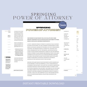 Springing Power of Attorney, Conditional POA, Health-triggered POA ...