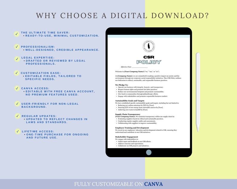 CSR Statement, Corporate Social Responsibility Company Policy Template ...