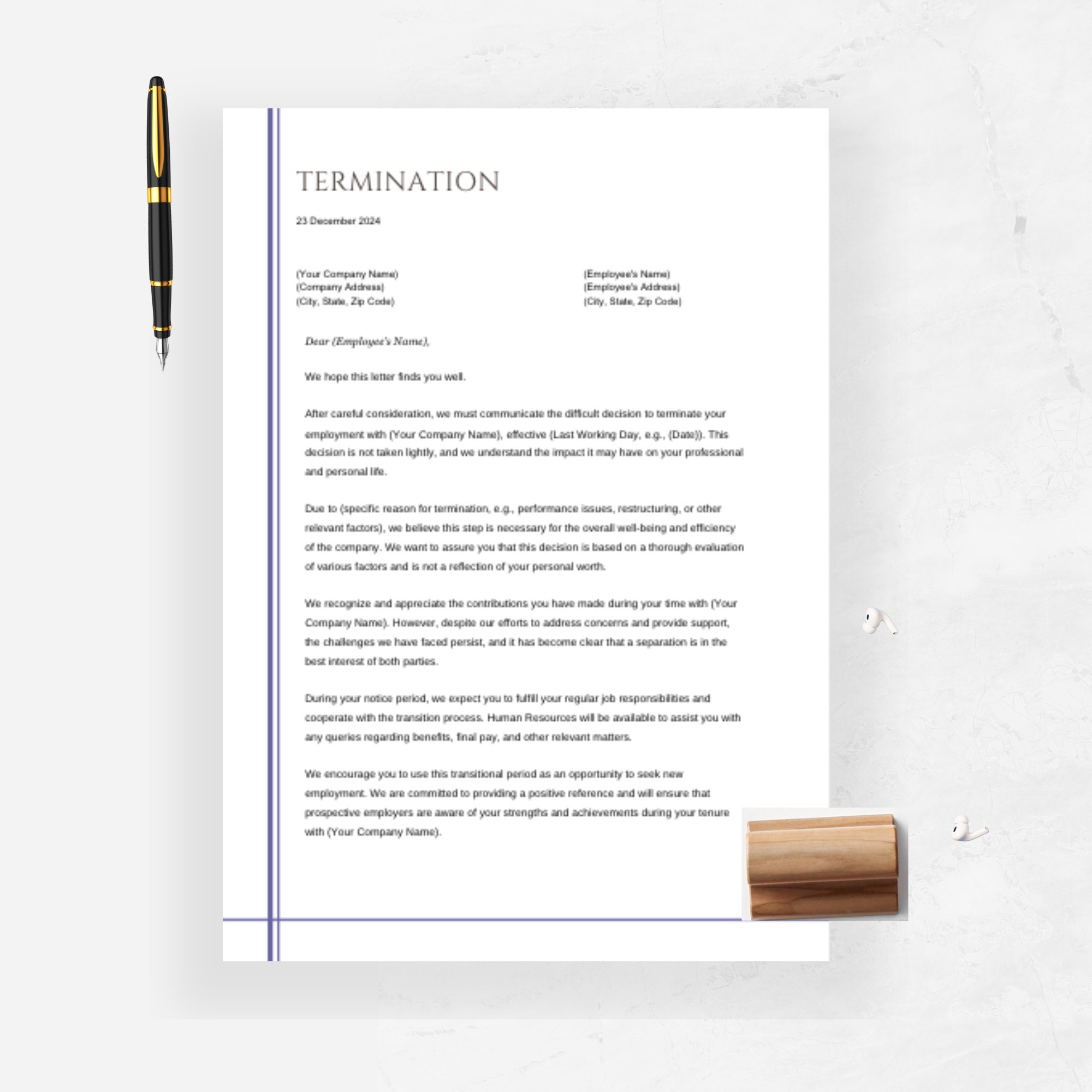 Employee Termination Letter, Employee Let Go Letter, Contract Cancel ...