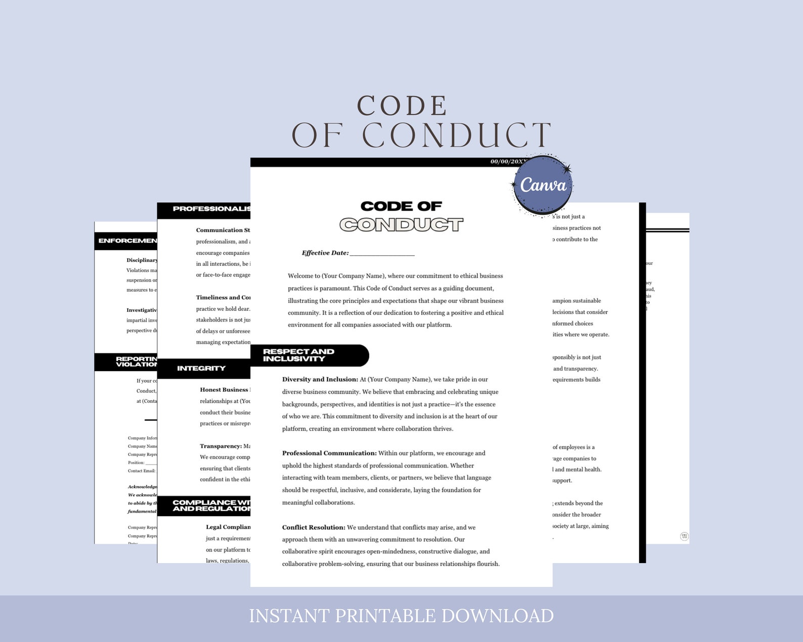 Code of Conduct Template, Nonprofit Ethics, Board of Directors, New ...