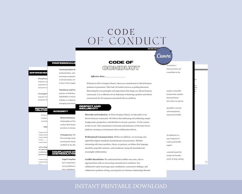 Code of Conduct Template, Nonprofit Ethics, Board of Directors, New ...