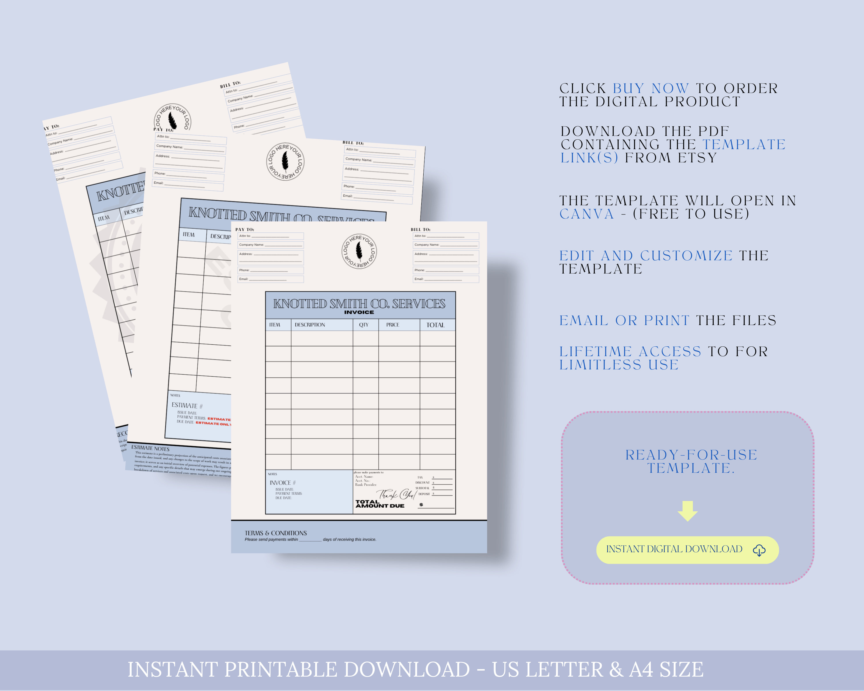 Invoice Template, Estimate Template, Receipt Template, Business Invoice ...