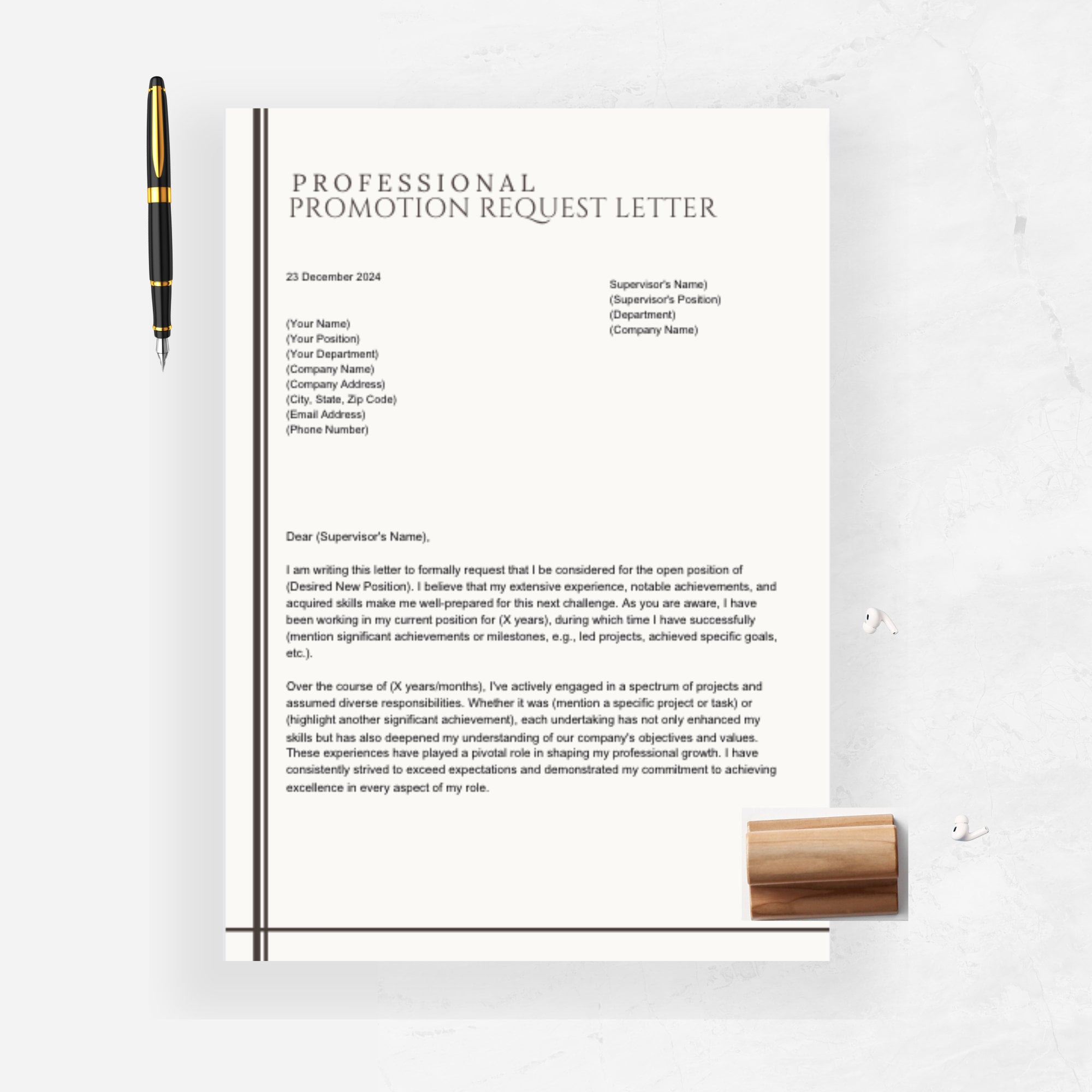 Professional Promotion Request Letter Template, Promotion Email ...