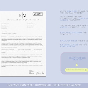 Mortgage Delinquency Notice, Mortgage Payment Reminder, Mortgage Late ...