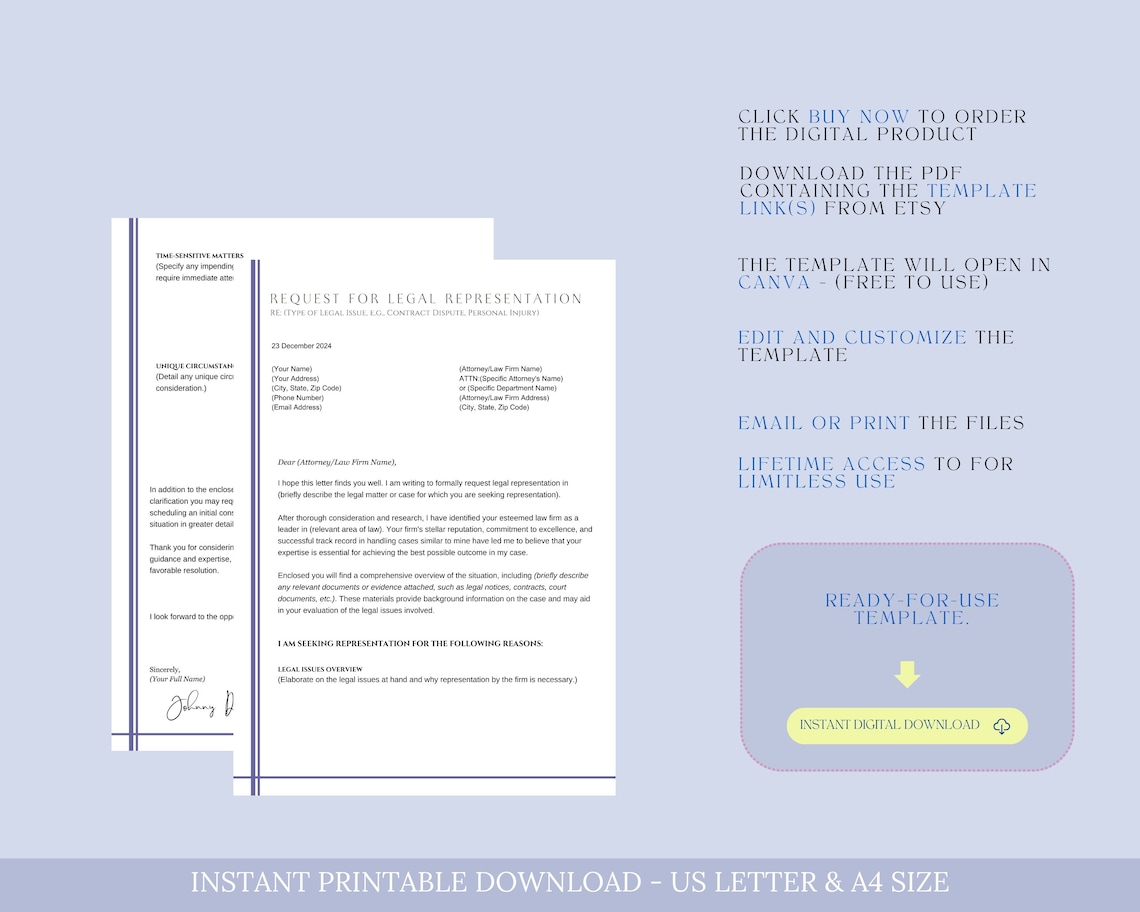 Request for Legal Representation Letter Template, Legal Representation ...