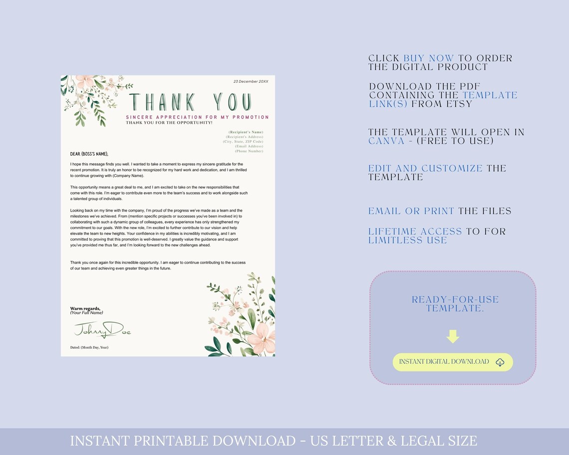 Boss Thank You Letter for Promotion Template,thank You for Promotion ...